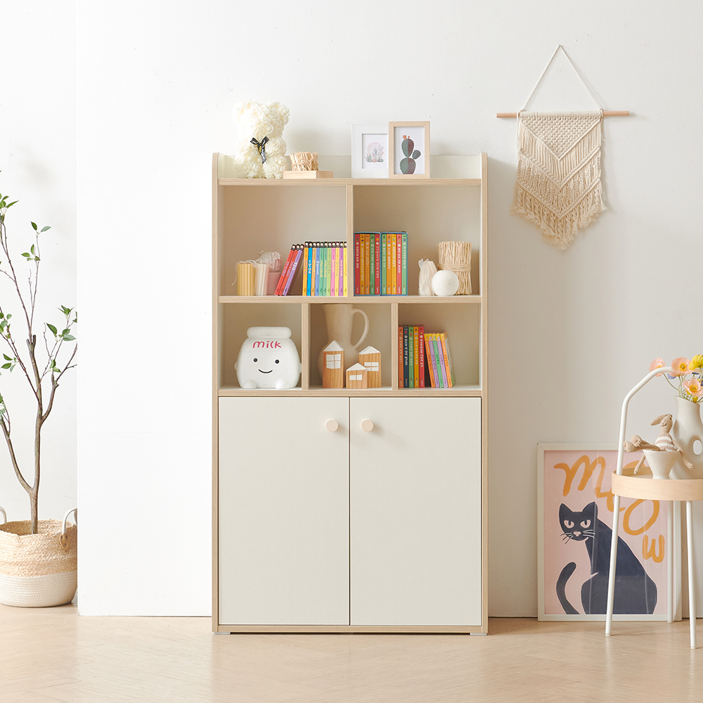 [퍼닉에스엠] 레아 모듈 4단 800 수납책장 2도어 - DOTI : 인테리어 전문 종합쇼핑몰