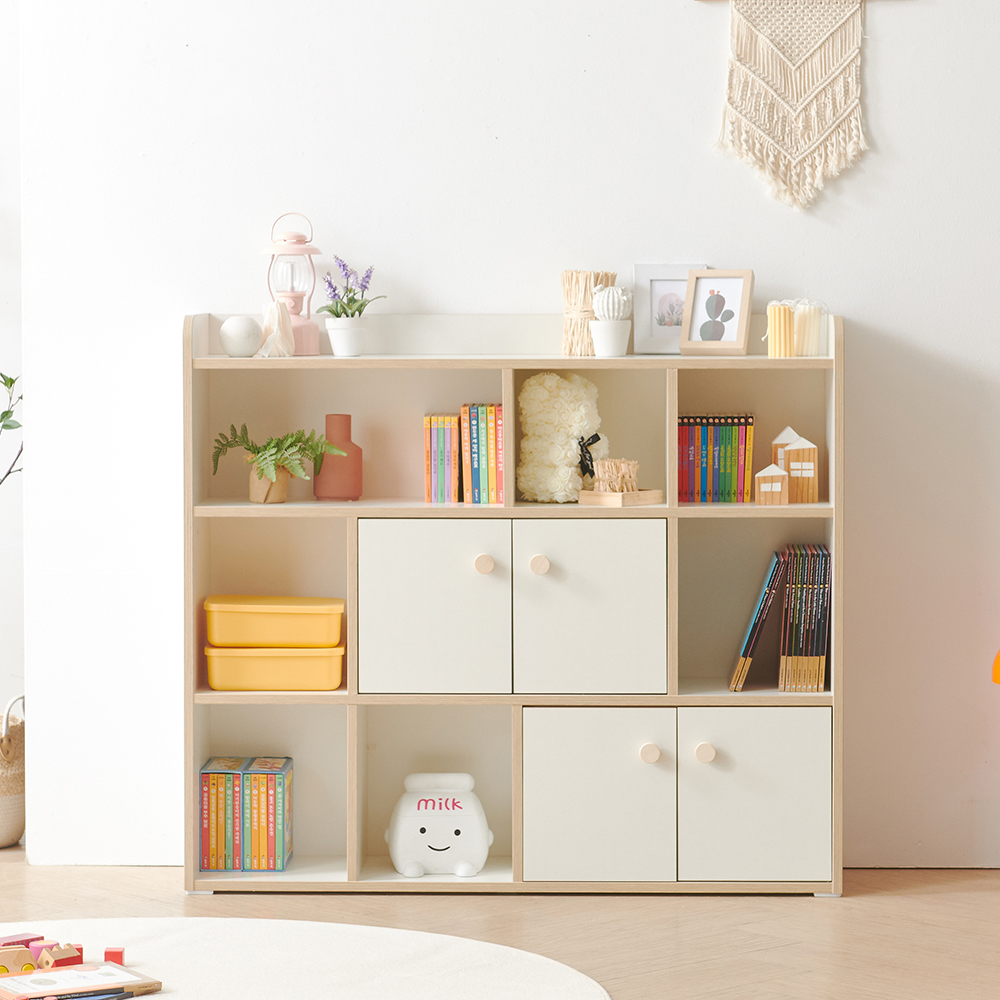 [퍼닉에스엠] 레아 모듈 3단 1200 수납책장 4도어 - DOTI : 인테리어 전문 종합쇼핑몰