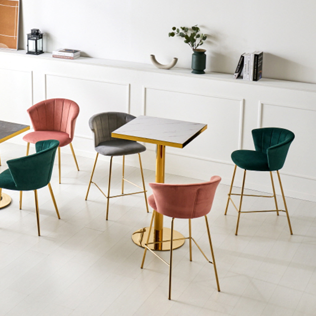 [히트가구] CZ4455 사각 라인 바테이블 골드스틸 600 2colors - DOTI : 인테리어 전문 종합쇼핑몰