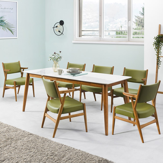 [히트가구] CZ227 세라믹 6인 원목식탁 의자세트 1800 - DOTI 갓생을 위한 올인원 스토어