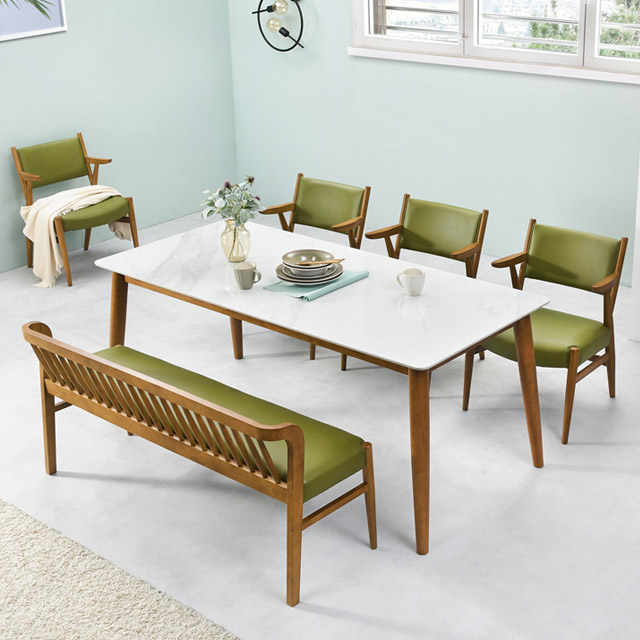 [히트가구] CZ228 세라믹 6인 원목식탁 벤치의자세트 1800 - DOTI 갓생을 위한 올인원 스토어